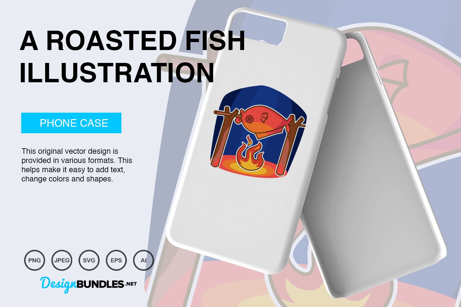 A Roasted Fish Vector Illustration