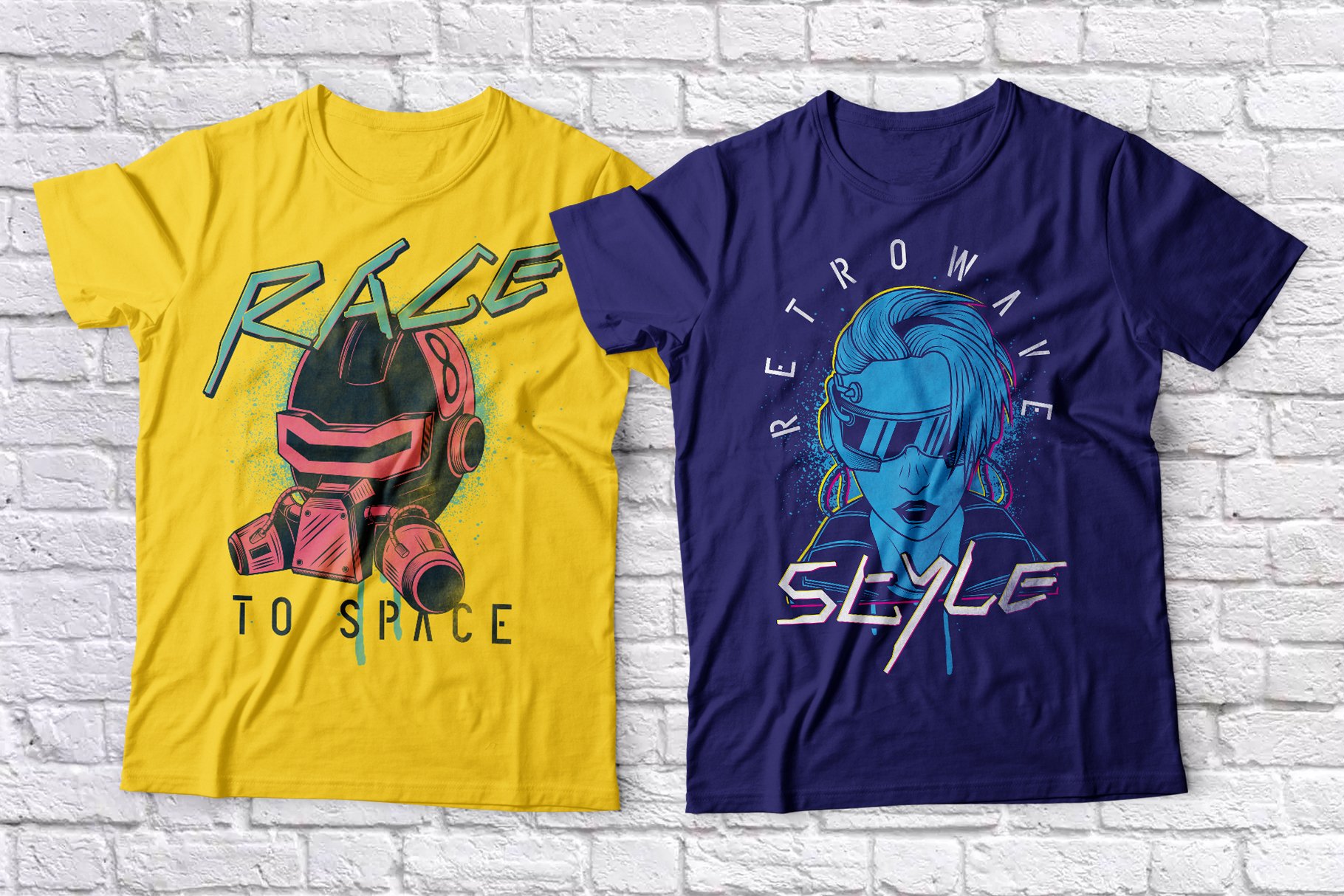 10 Cyberpunk T-shirts (894726) | Illustrations | Design Bundles