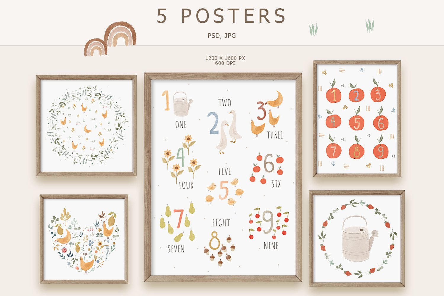 Numbers Prints, Educational Prints for Kids (618071) | Illustrations ...
