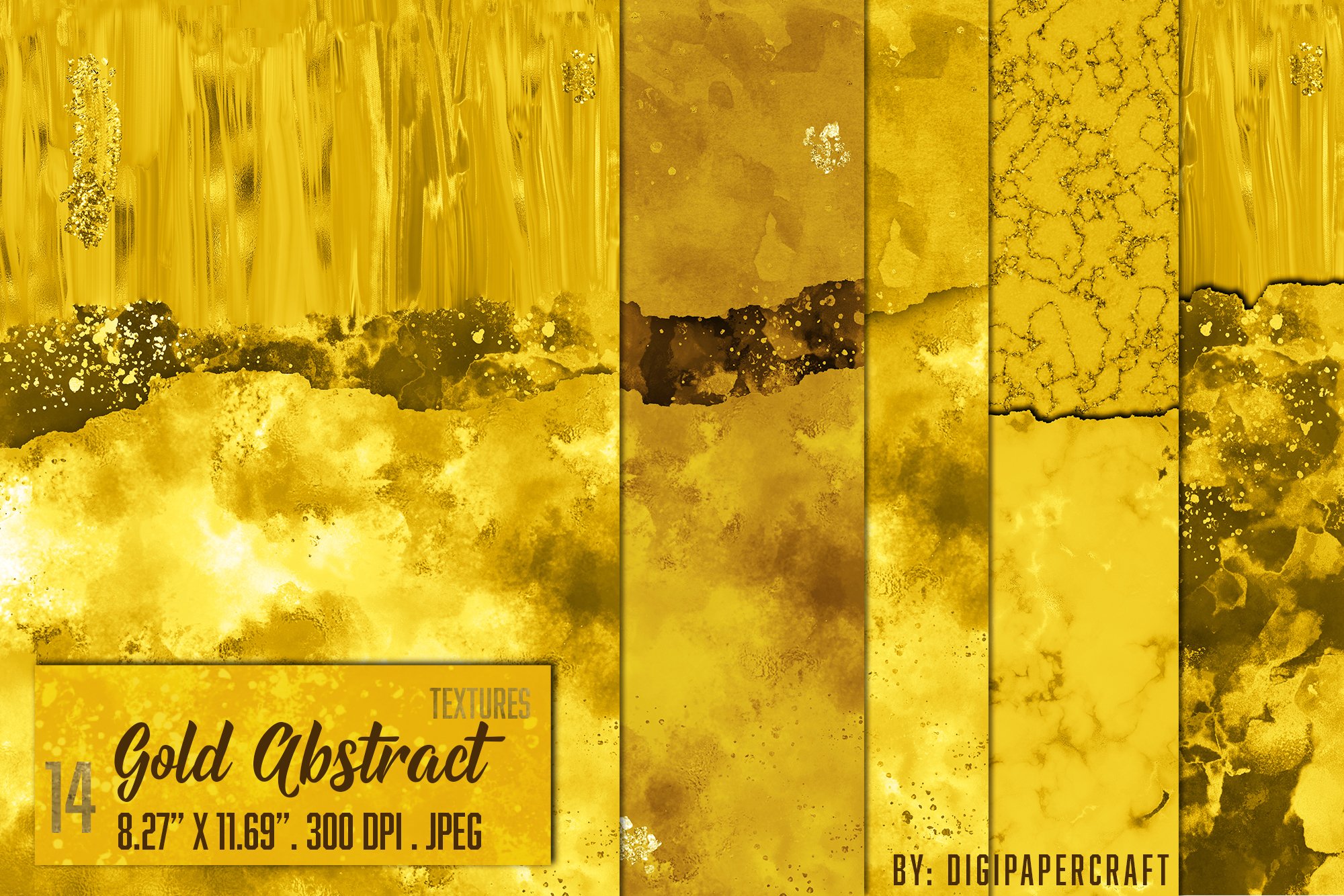 Gold Abstract Digital Paper, Gold Textures, Gold digital art (817848 ...