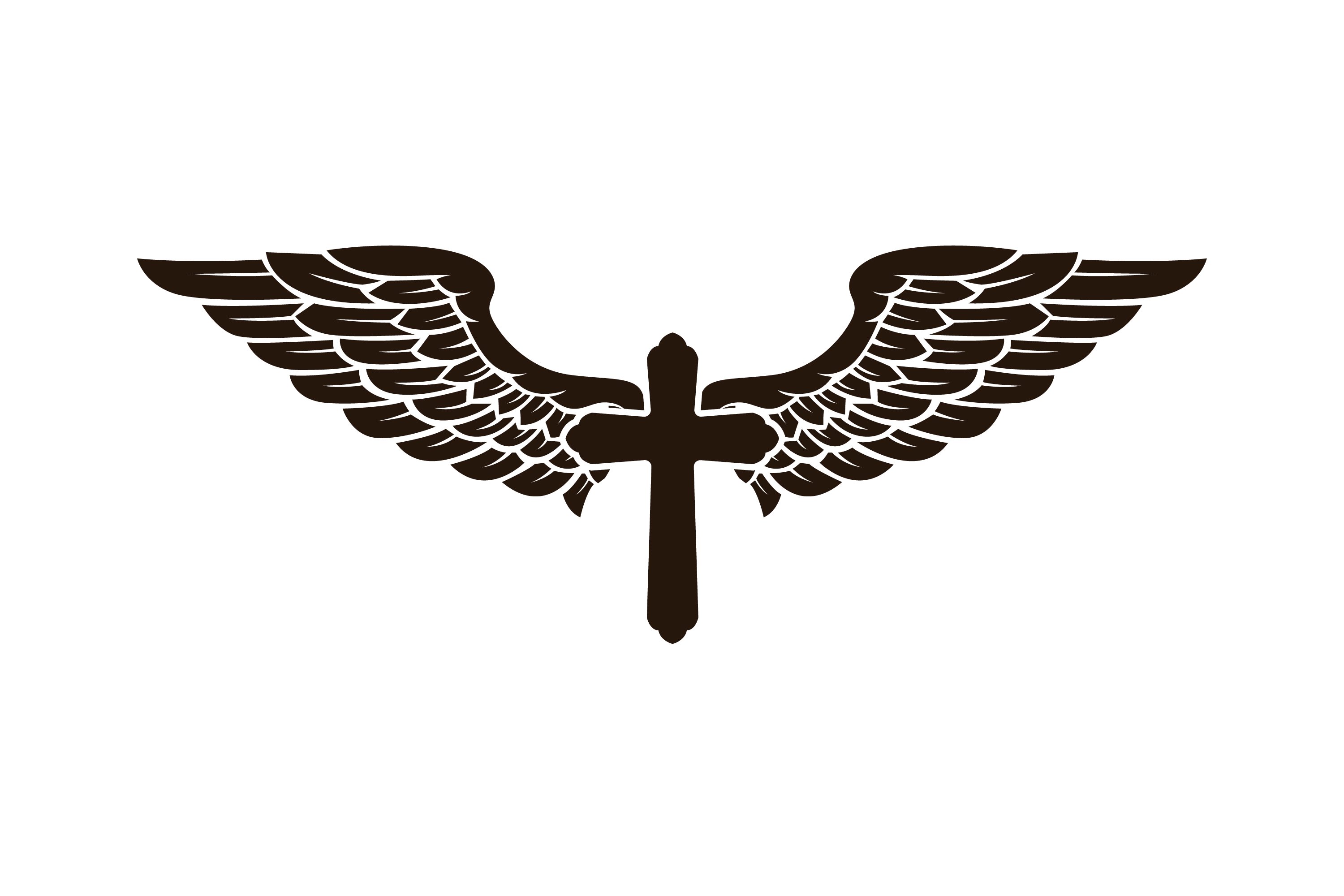 Crosses with Wings Silhouettes