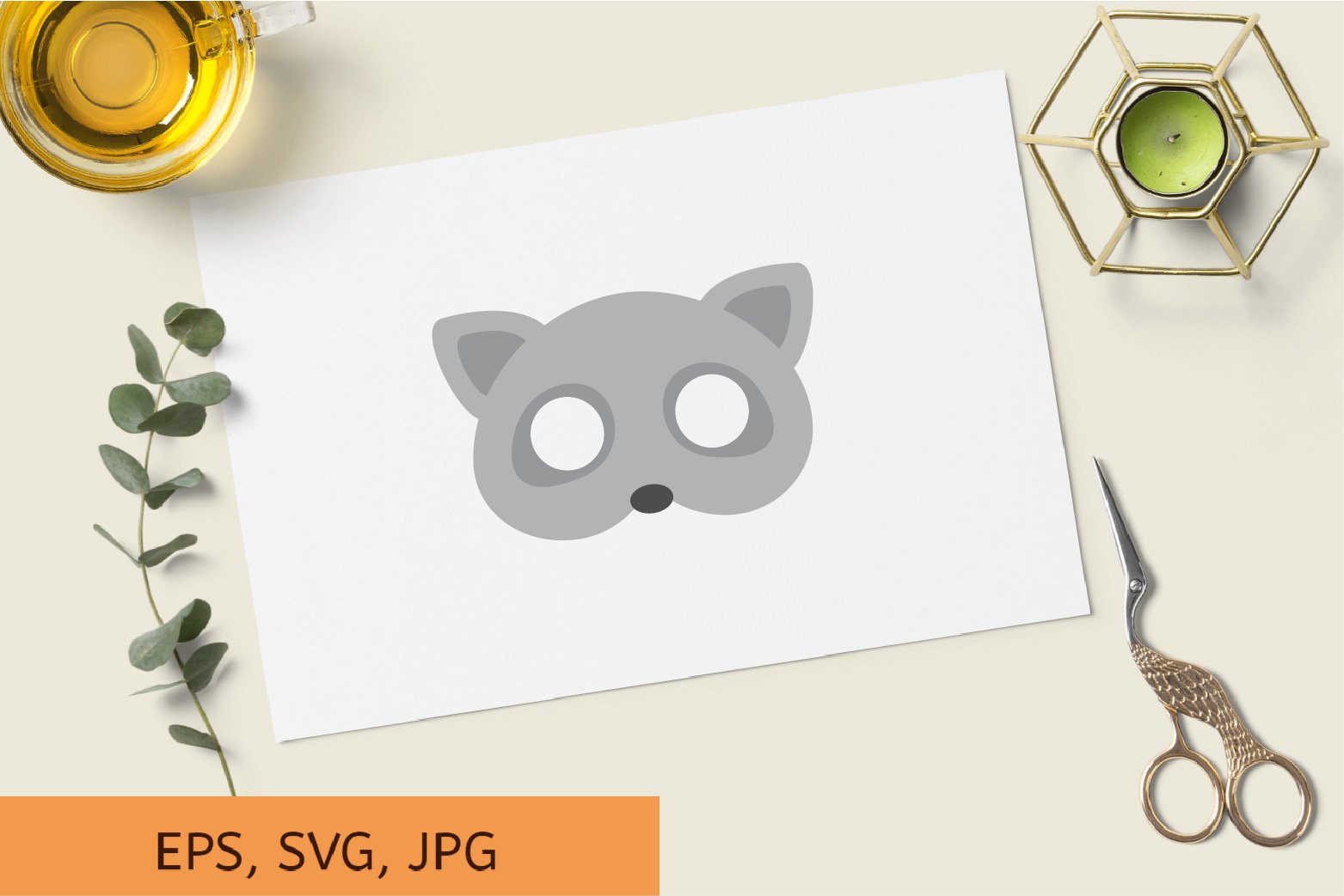 DIY Printable Raccoon Mask, Face Mask SVG, Paper Mask (1267830) | Paper ...
