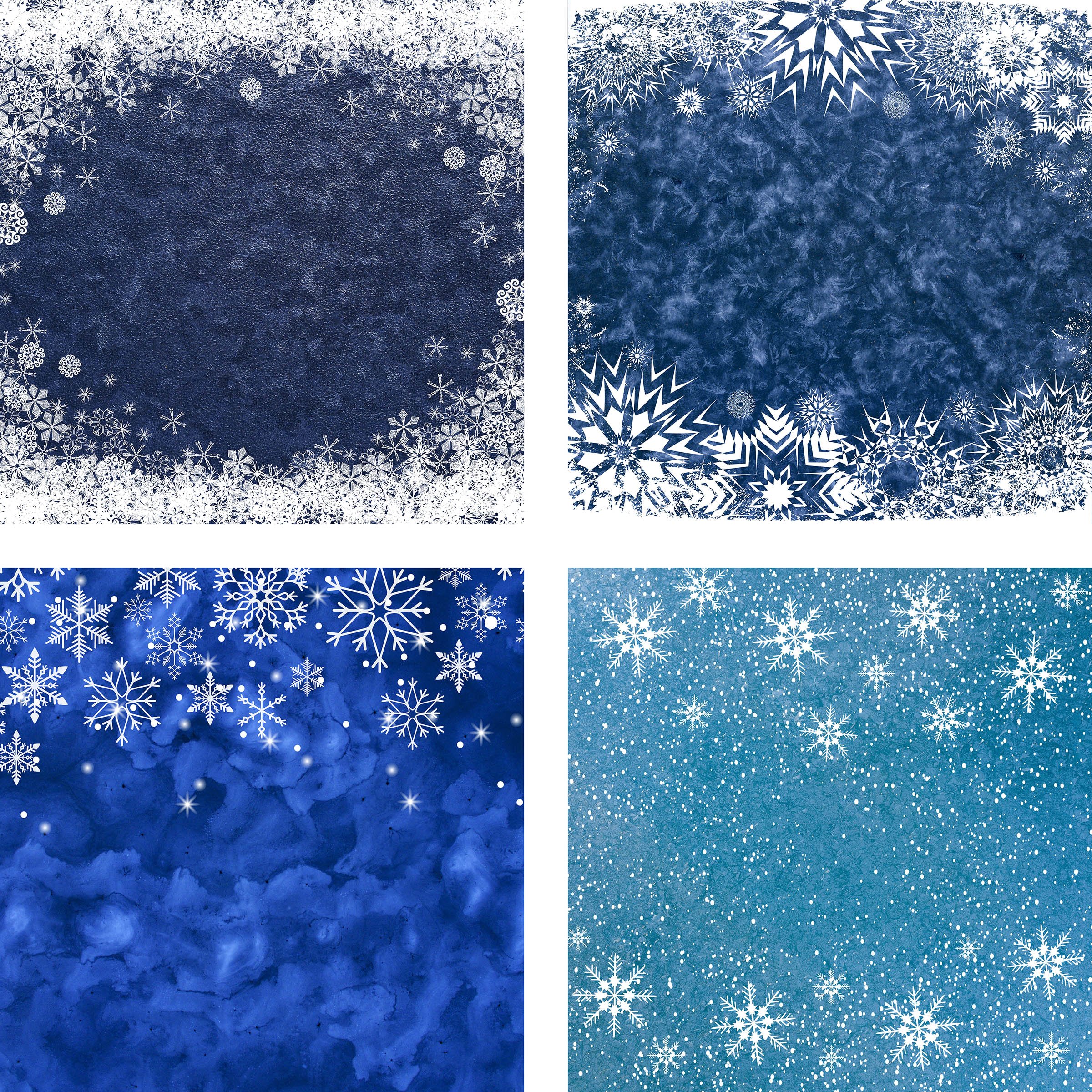 Ice And Snowflake Frames (383447) | Card Making | Design Bundles