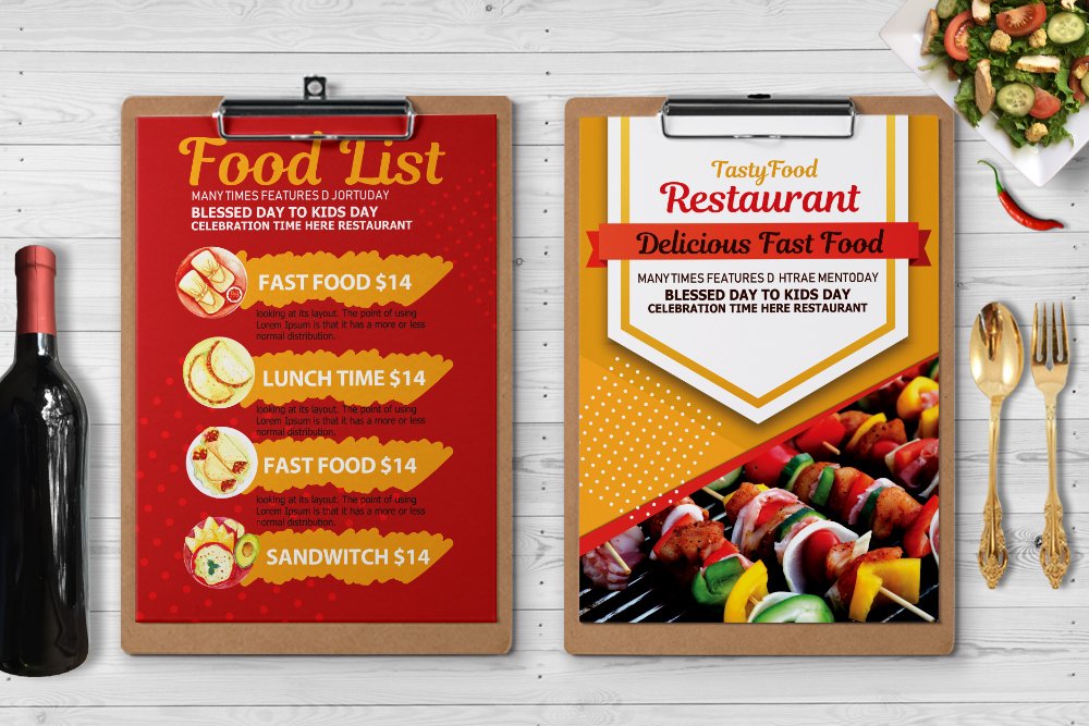 Restaurant Food Menu Template (719505) | Flyers | Design Bundles