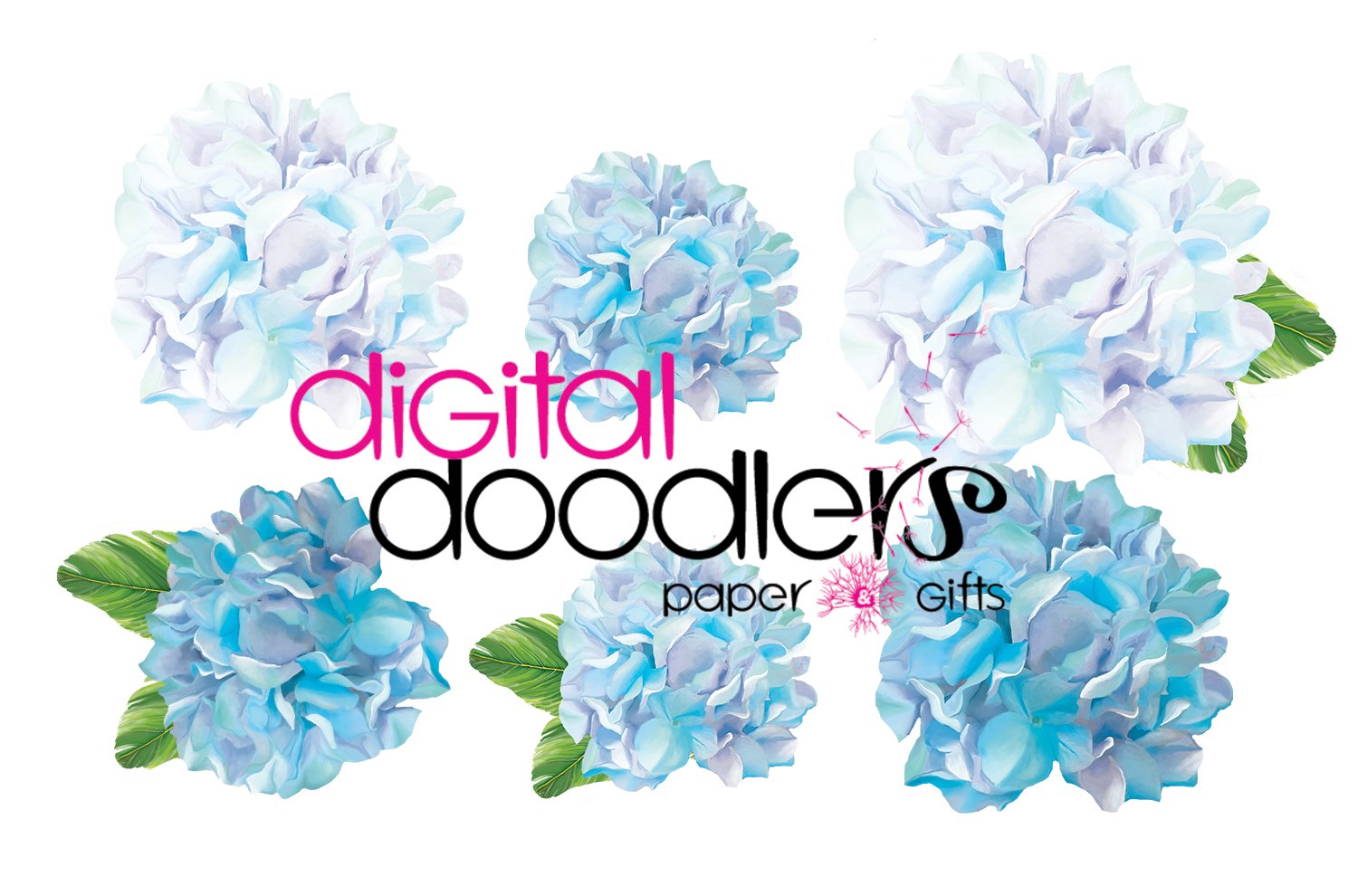 Blue Hydrangeas (65329) | Illustrations | Design Bundles