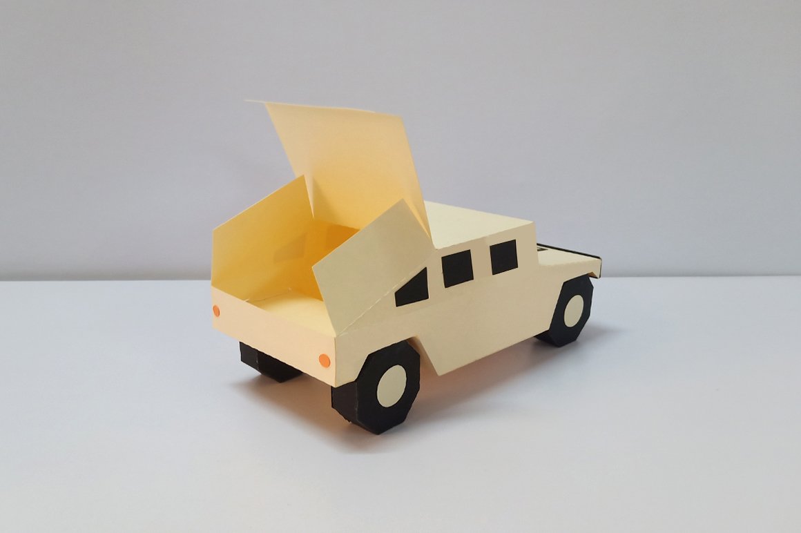 DIY Hummer favor - 3d papercraft (553539) | Paper Cutting | Design Bundles