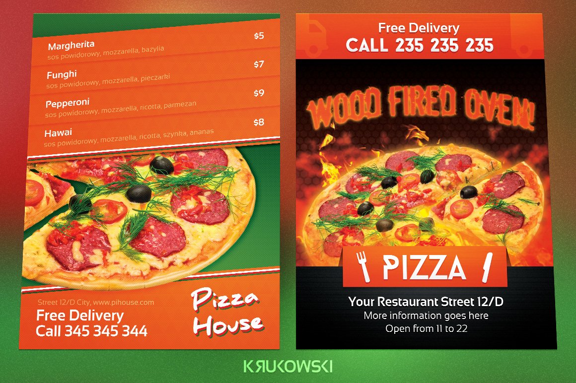 Pizzeria Flyers Bundle (22502) | Flyers | Design Bundles