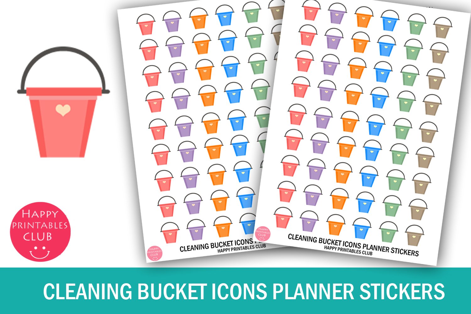 Cleaning Bucket Icons Planner Stickers- Bucket Stickers (437638 ...