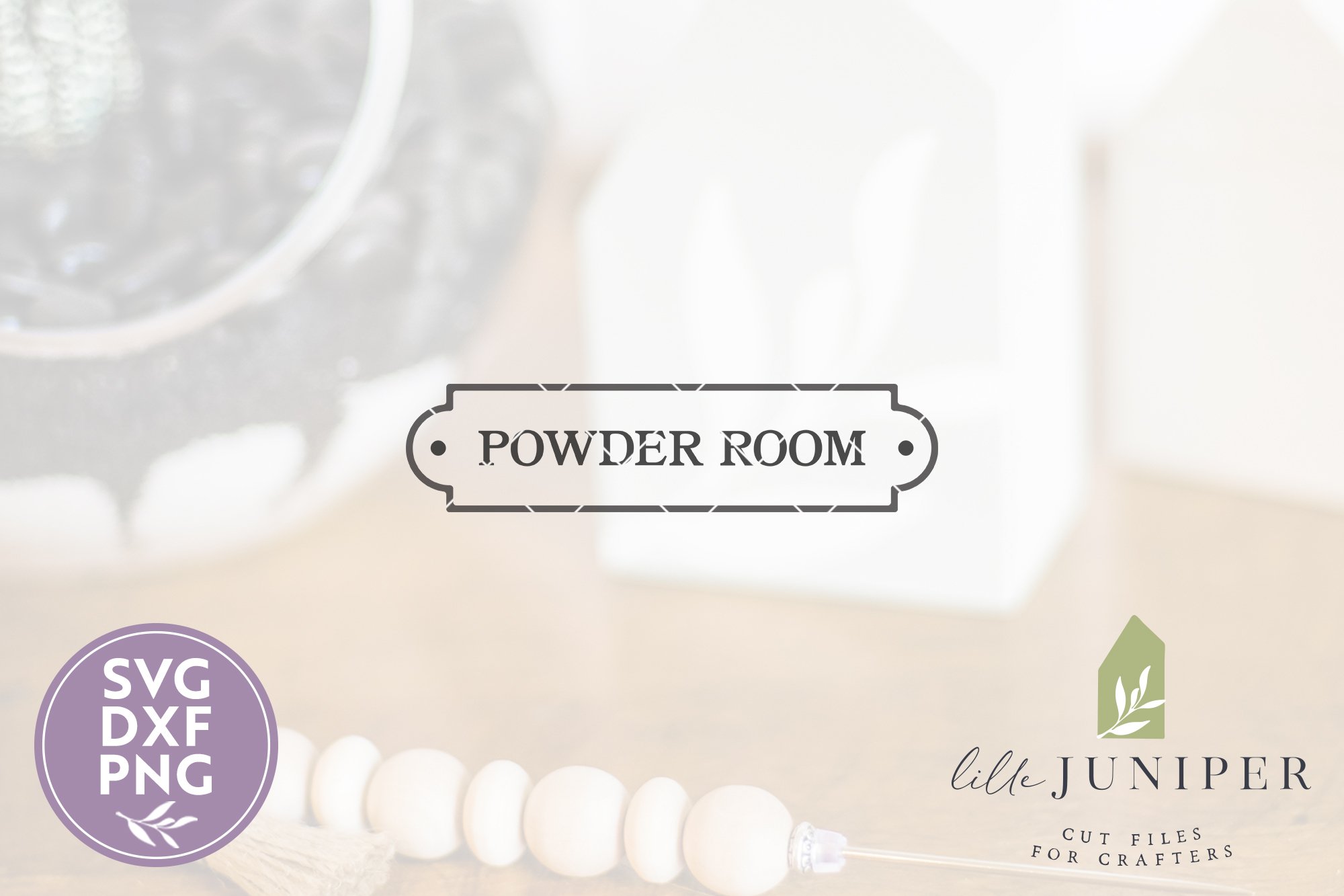 Vintage Powder Room SVG, Bathroom Sign SVG (1241728) | Cut Files ...