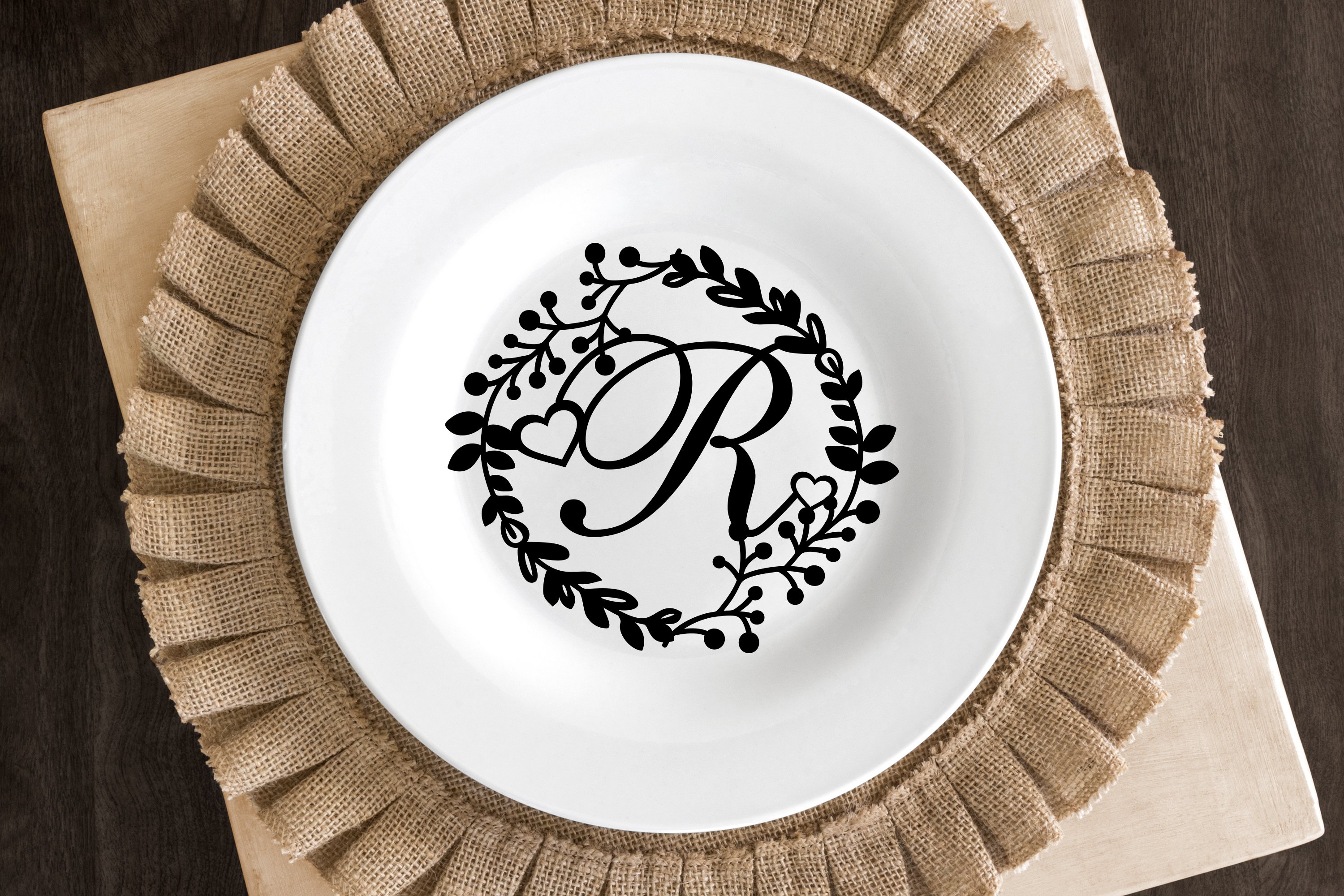 Letter R of the wedding decorative monogram SVG EPS DXF PNG (689411 ...