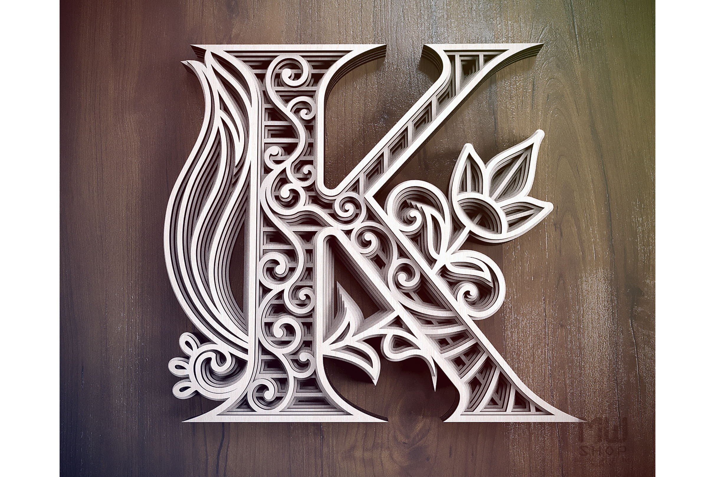 Layered Letter K Alphabet Letter K Pattern Letter K SVG 578903
