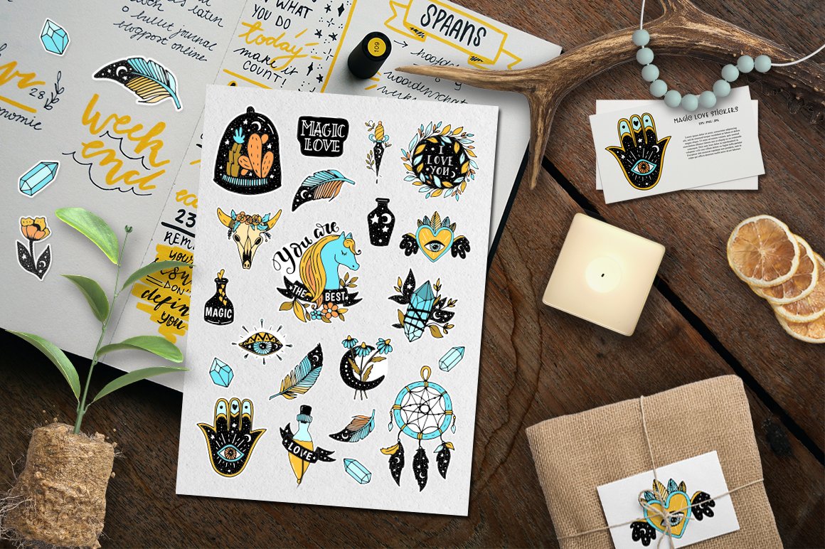 Magic stickers collection (286937) | Illustrations | Design Bundles