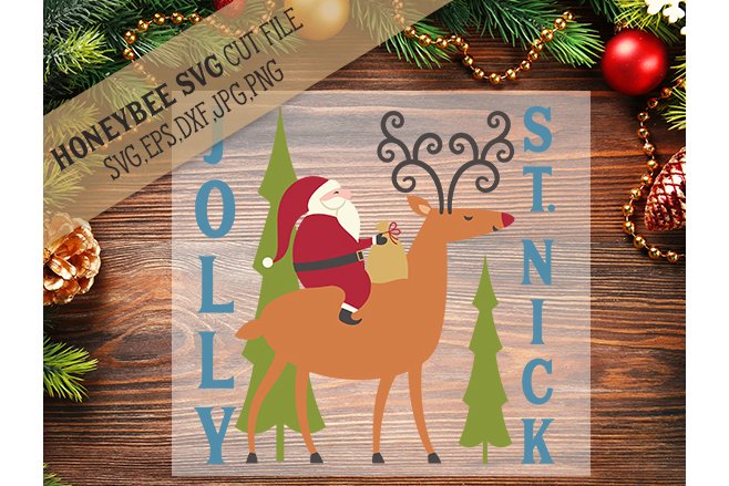 Jolly St Nick svg (10509) | SVGs | Design Bundles
