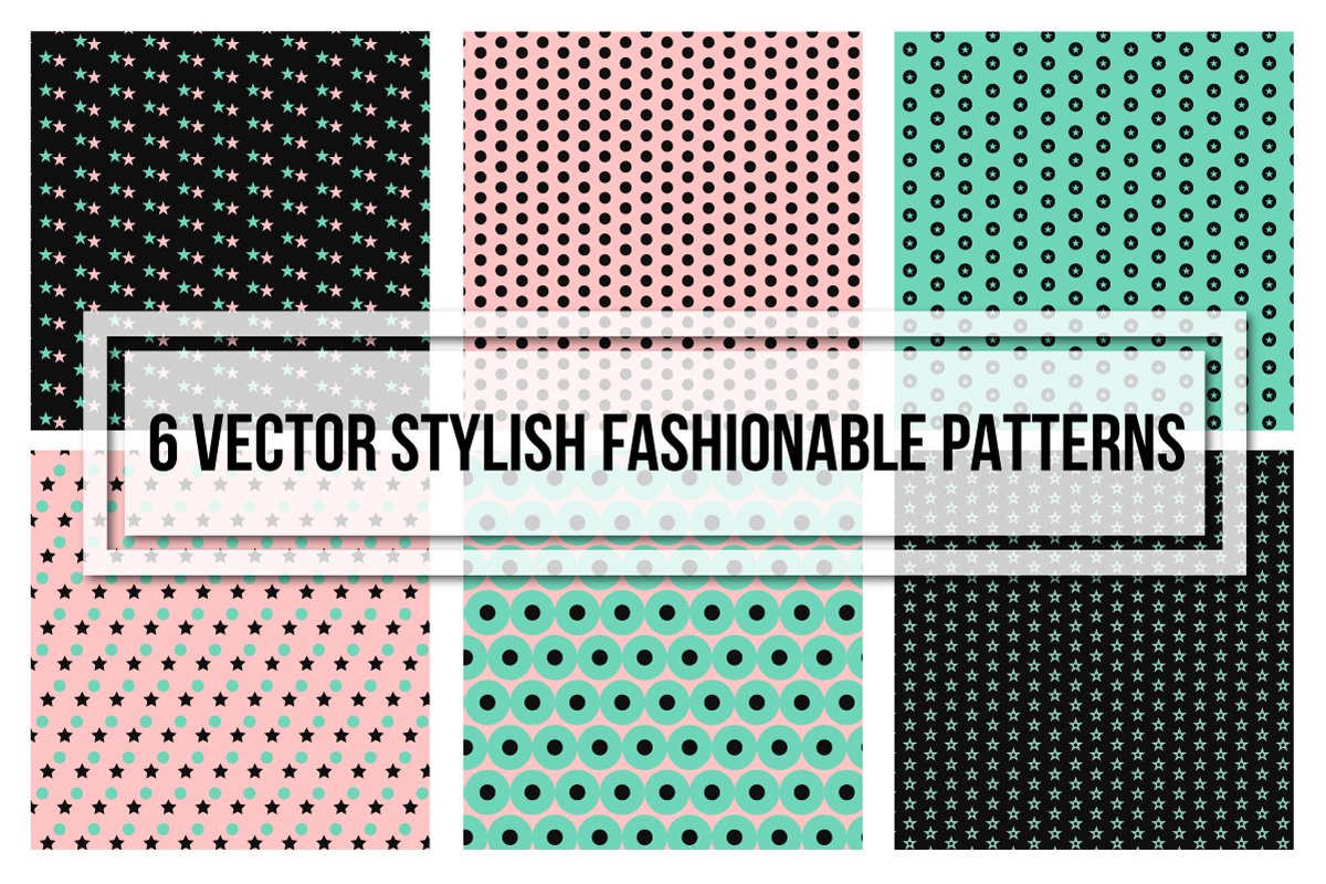 Stylish Fashionable Seamless Patterns (152495) | Patterns | Design Bundles