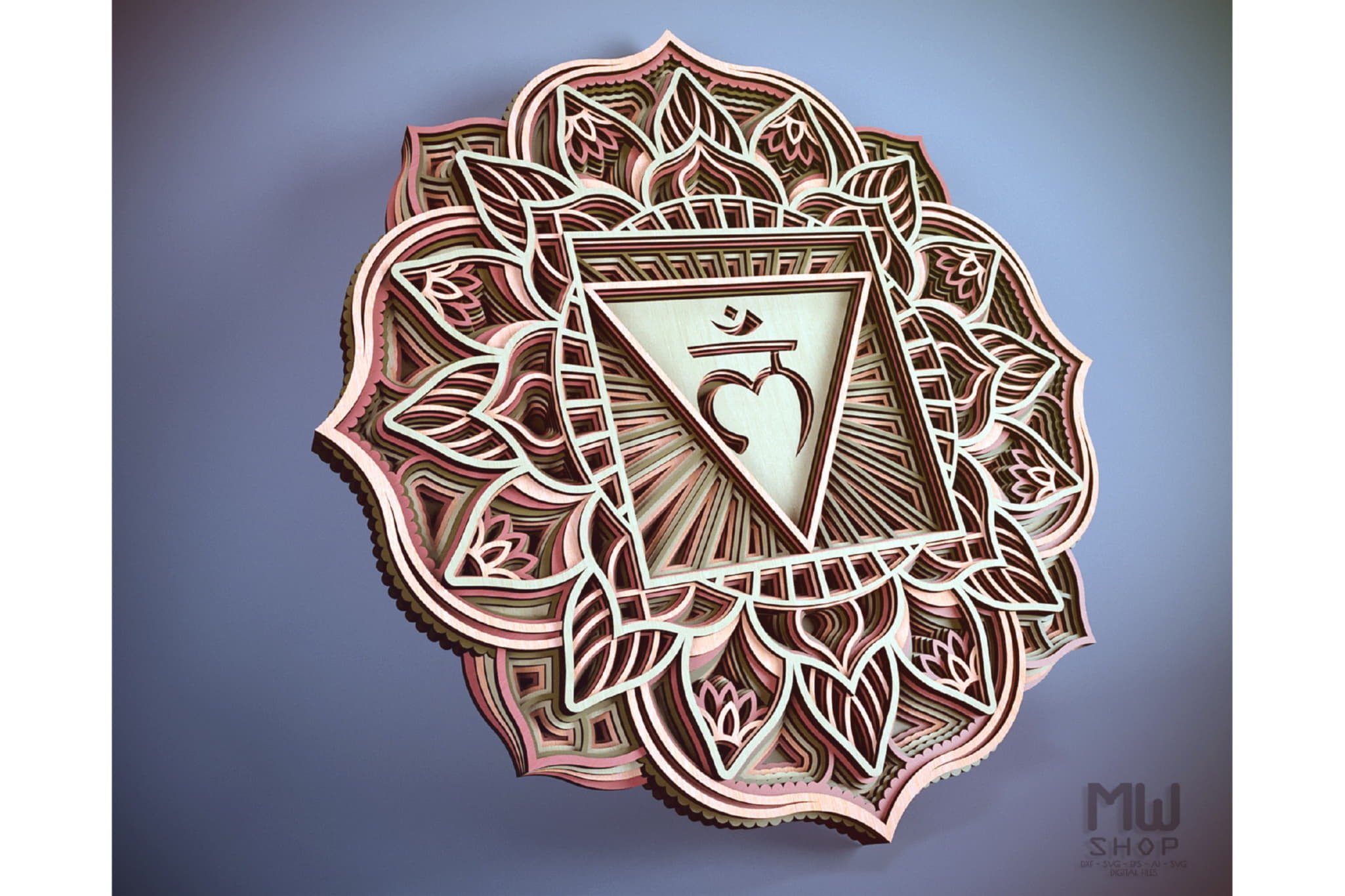 The 7 Chakras Mandala Bundle, Layered Mandala for Laser cut (582567 ...