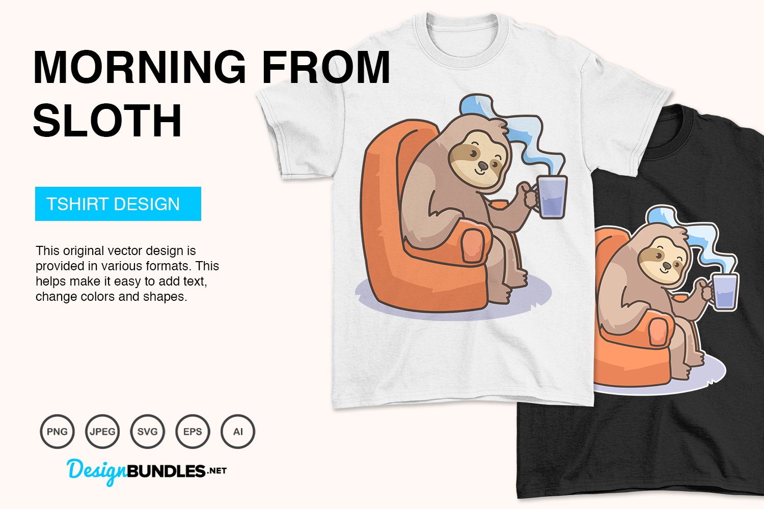 Morning From Sloth Vector Illustration