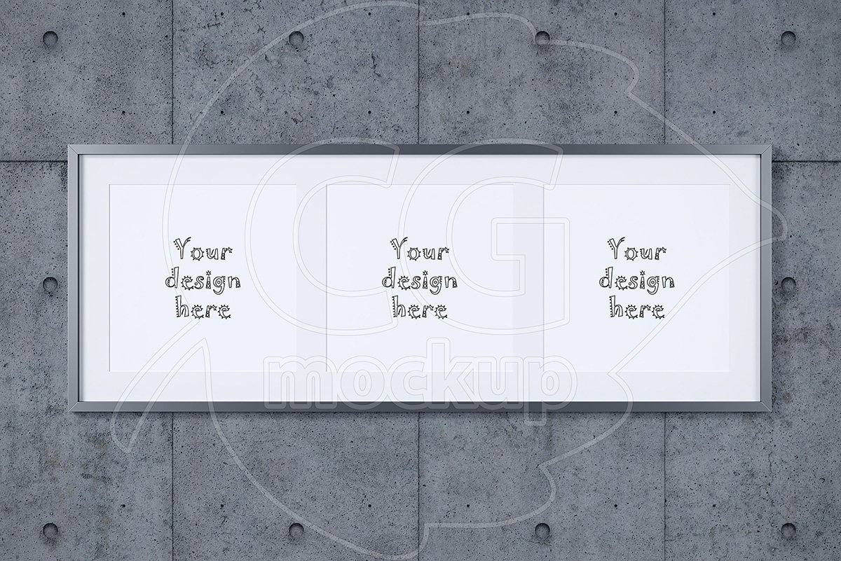 Triple metal square frame mockup (111603) | Mockups | Design Bundles