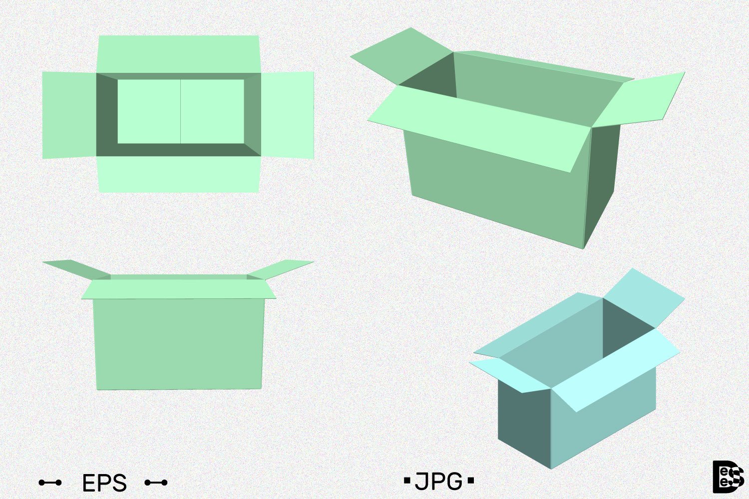 Opened box clipart. 3d Vector illustration. (984261)