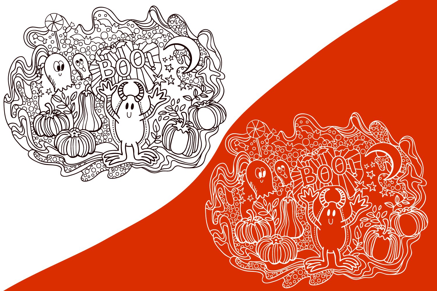 Halloween Coloring Page SVG cut file (353677) | Coloring Pages | Design ...