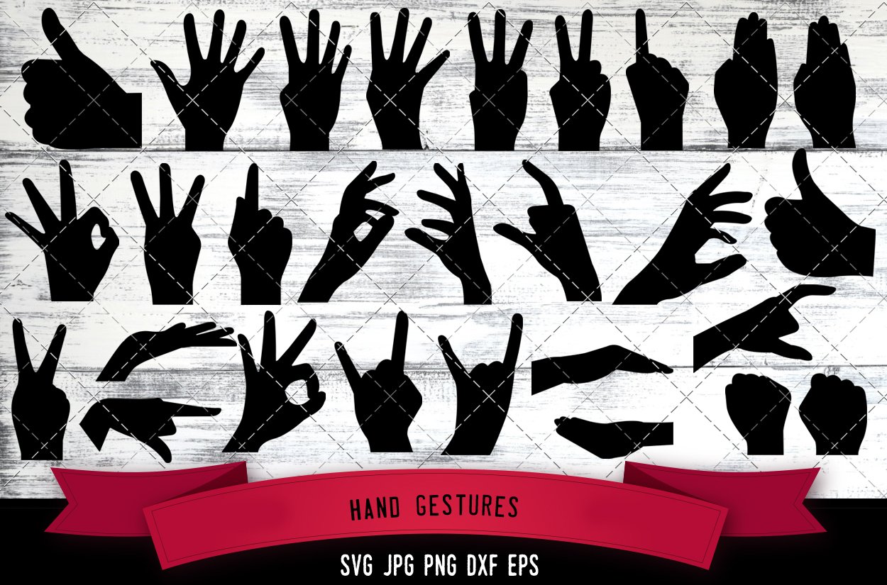 Hand Gestures Cut file Svg (665633) | Cut Files | Design Bundles