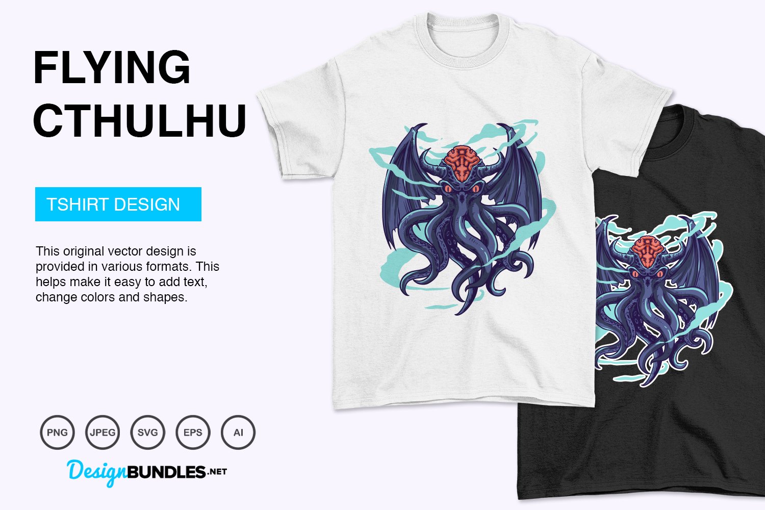 Flying Cthulhu Vector Illustration