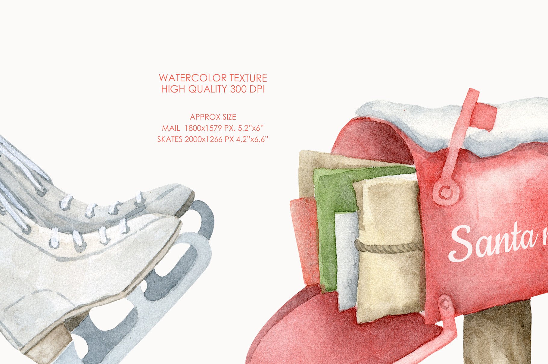 Watercolor Christmas Decor Clipart Set PNG (963160) | Illustrations ...