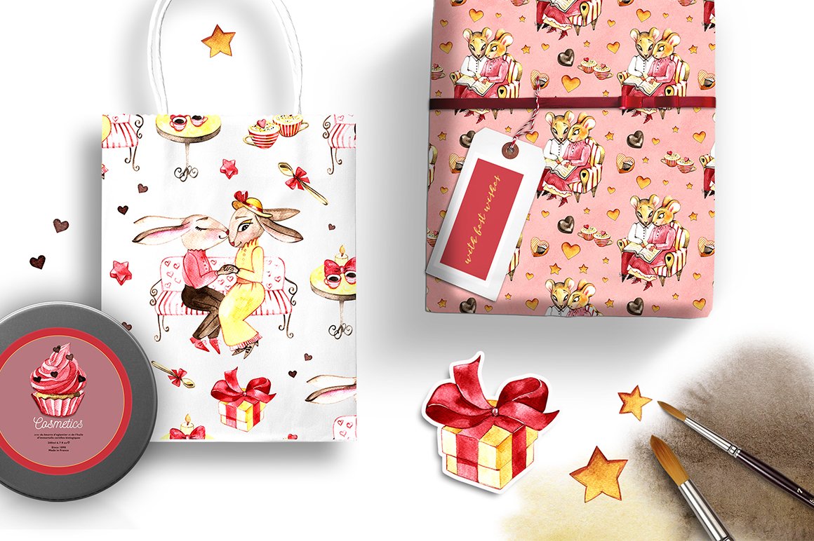 Watercolor Chocolate Digital Paper (288946) | Patterns | Design Bundles