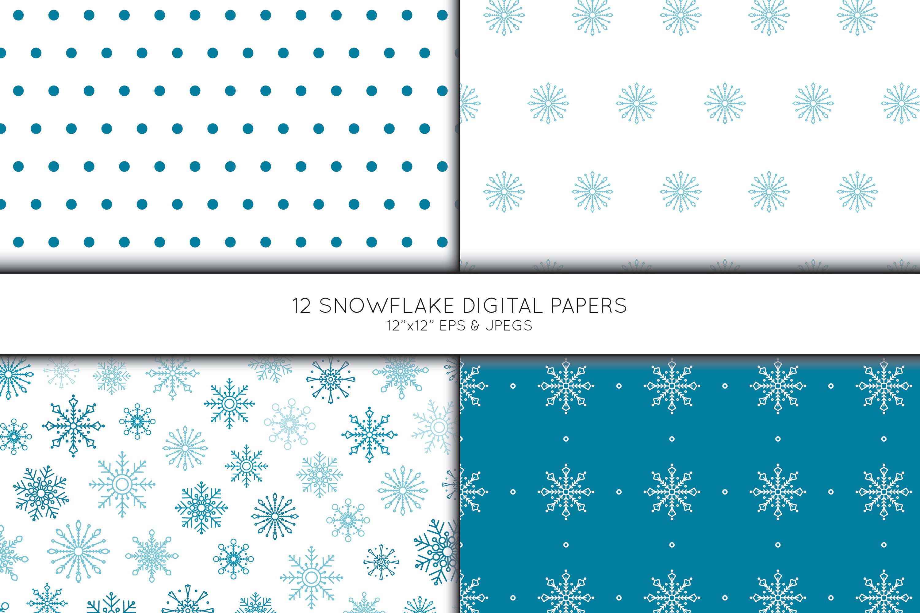 Snowflake Digital Paper, Snowflake Scrapbook paper (311861) | Patterns ...