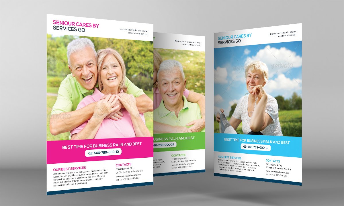 Elderly Care Flyer Template (434077) | Flyers | Design Bundles