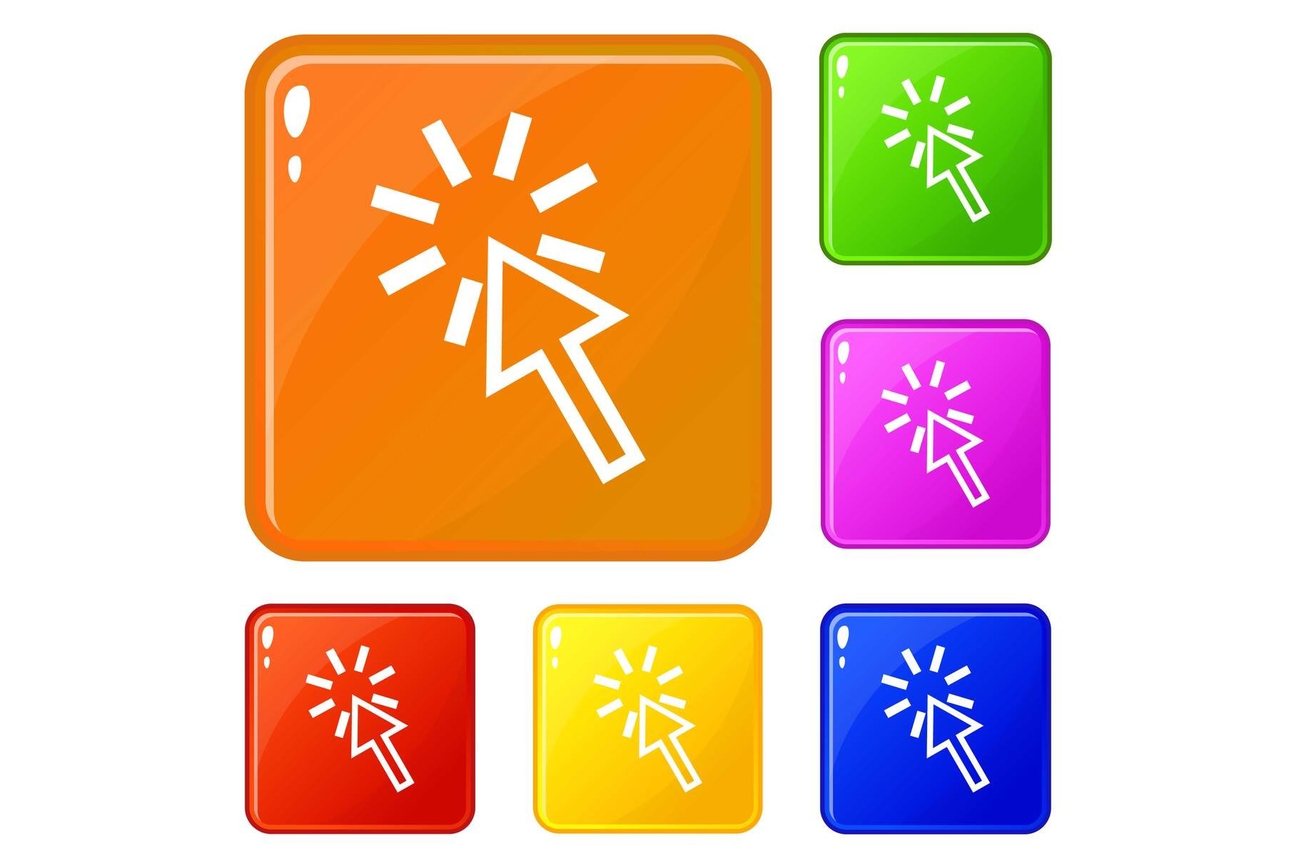 Click icons set vector color (527184) | Icons | Design Bundles