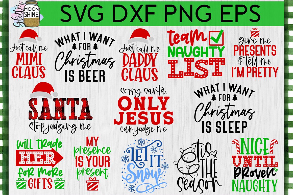 Big Christmas Bundle of 37 #2 SVG DXF PNG EPS (876450) | Cut Files ...