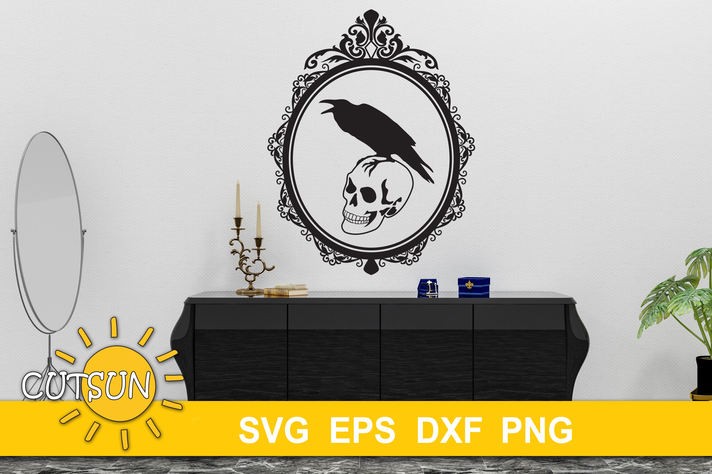 Halloween SVG | Crow and Skull SVG | Raven and Skull SVG (908926) | Cut ...