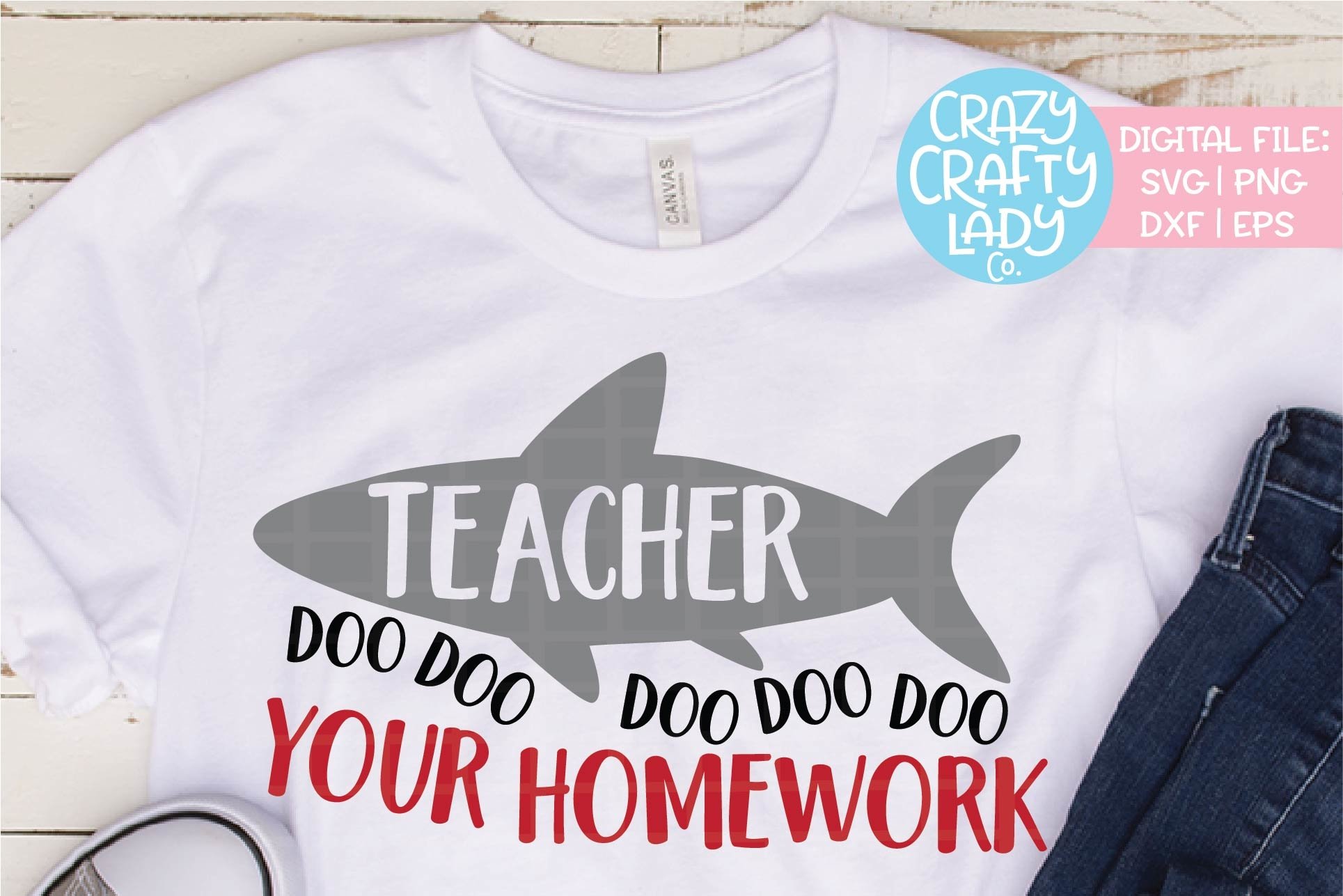 Teacher Shark SVG DXF EPS PNG Cut File (195646) | SVGs | Design Bundles