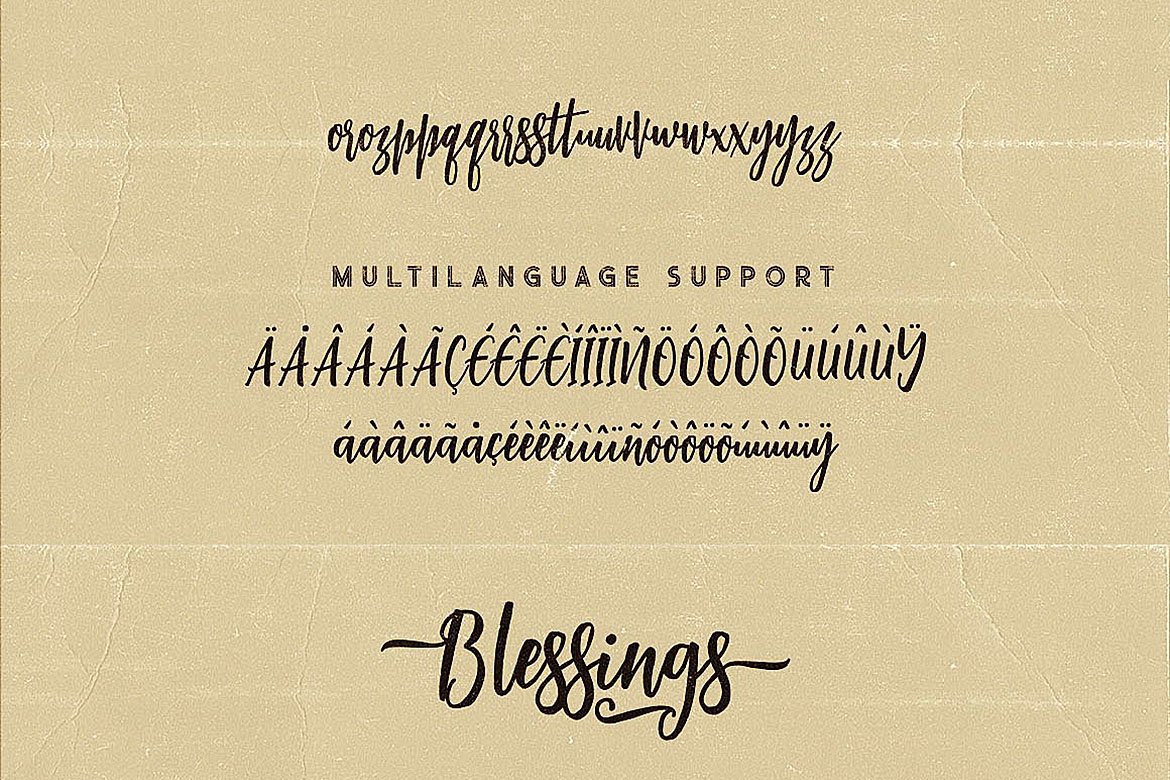 Blessings Script Font (101936) | Brush | Font Bundles