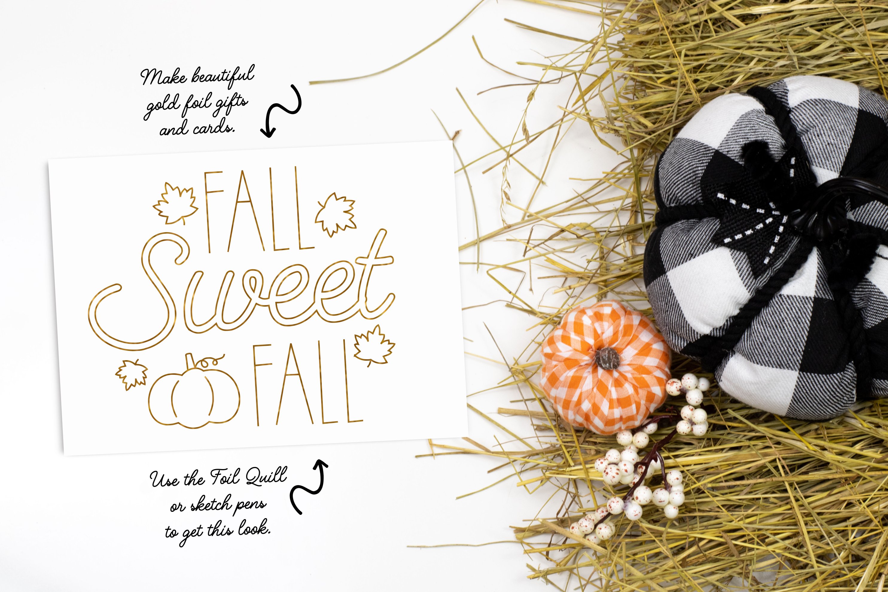 Fall Sweet Fall Single Line Design for Foil Quill