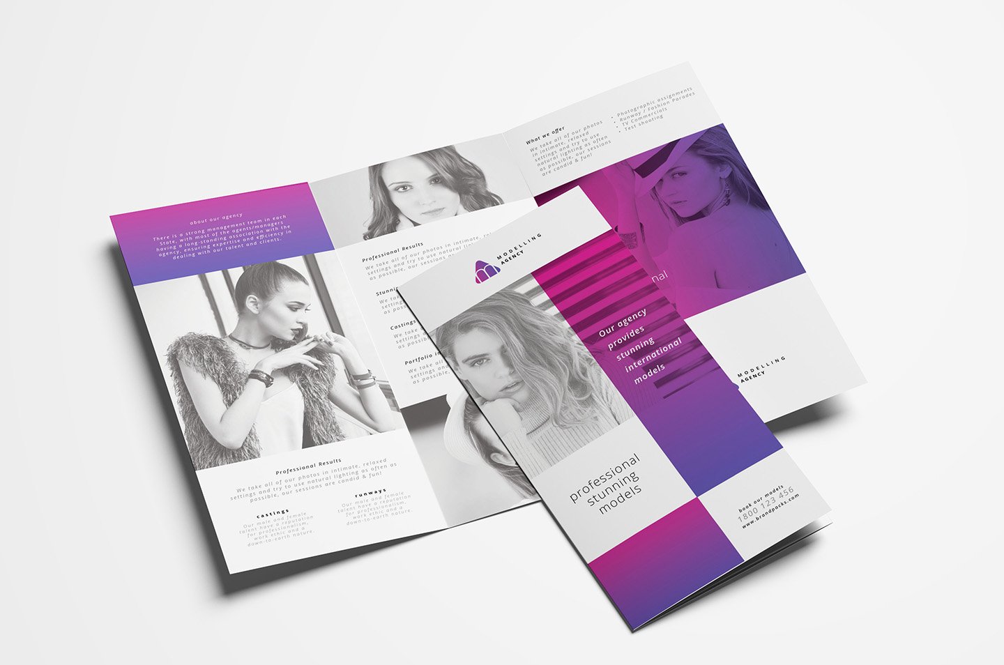 Modelling Agency Trifold Brochure Template (472953) | Brochures ...