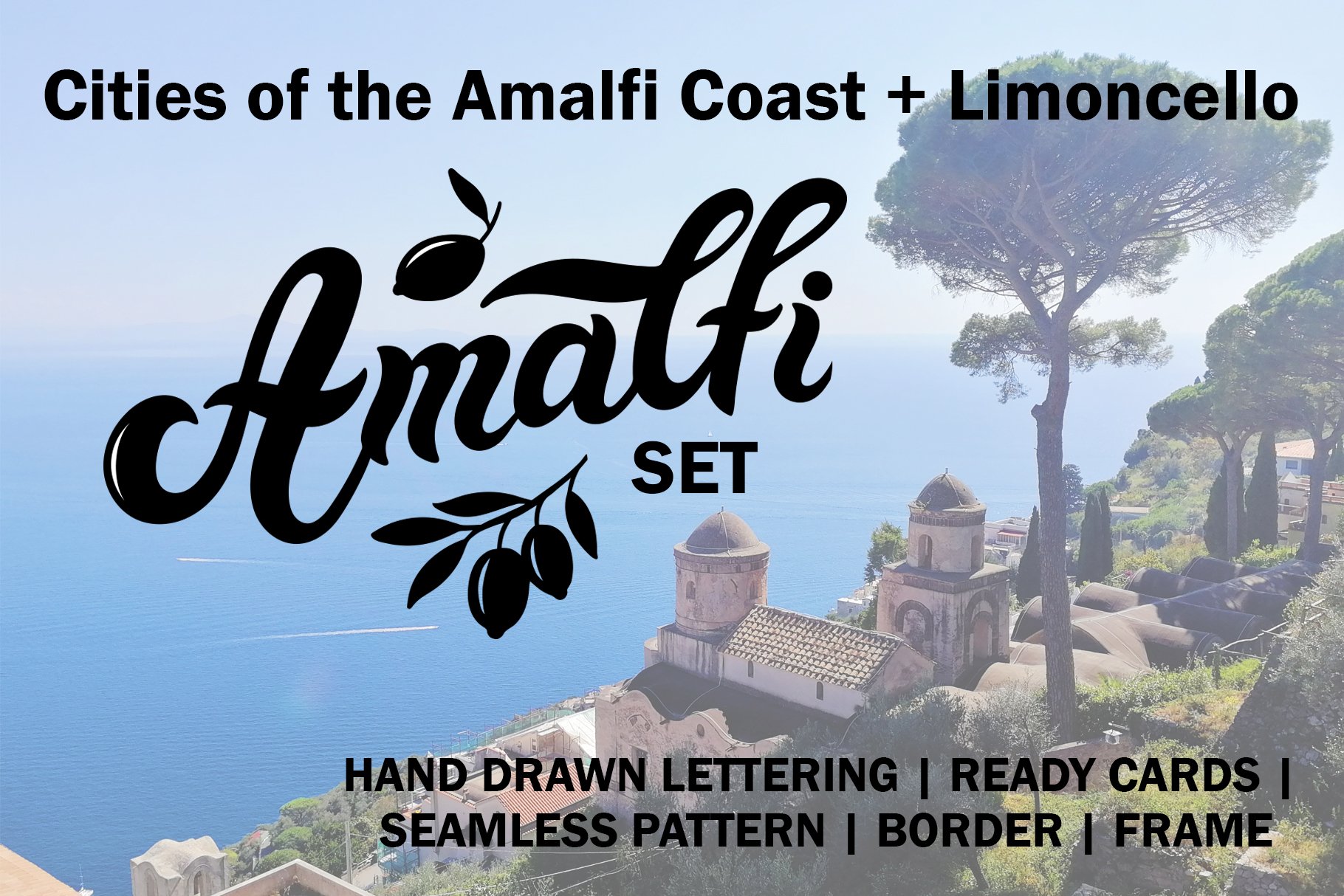 Amalfi Set. Amalfi Coast. Italy (535456) | Illustrations | Design Bundles