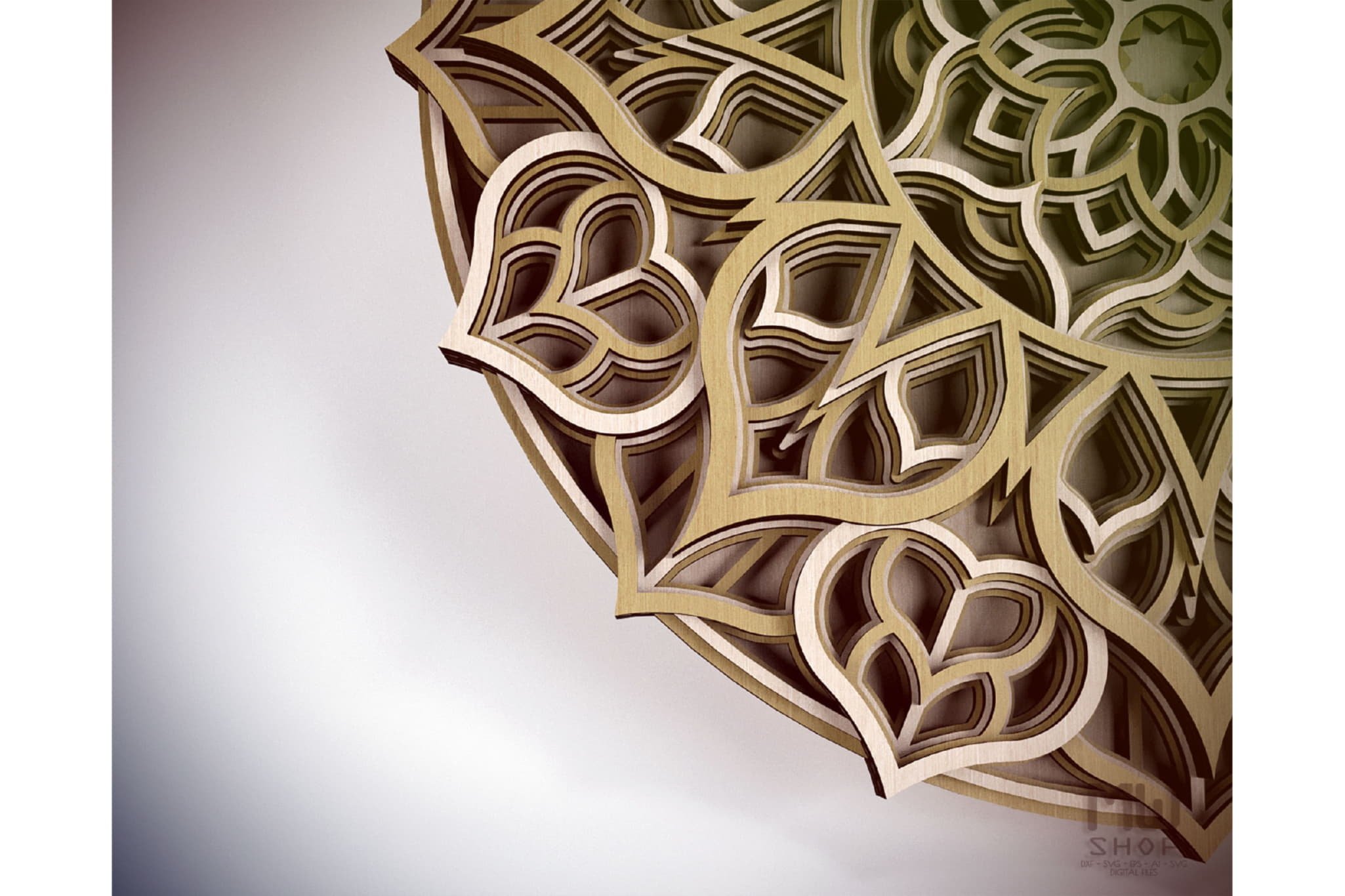 M106 - Flower Mandala DXF file, Multilayer Mandala Pattern (650896 ...