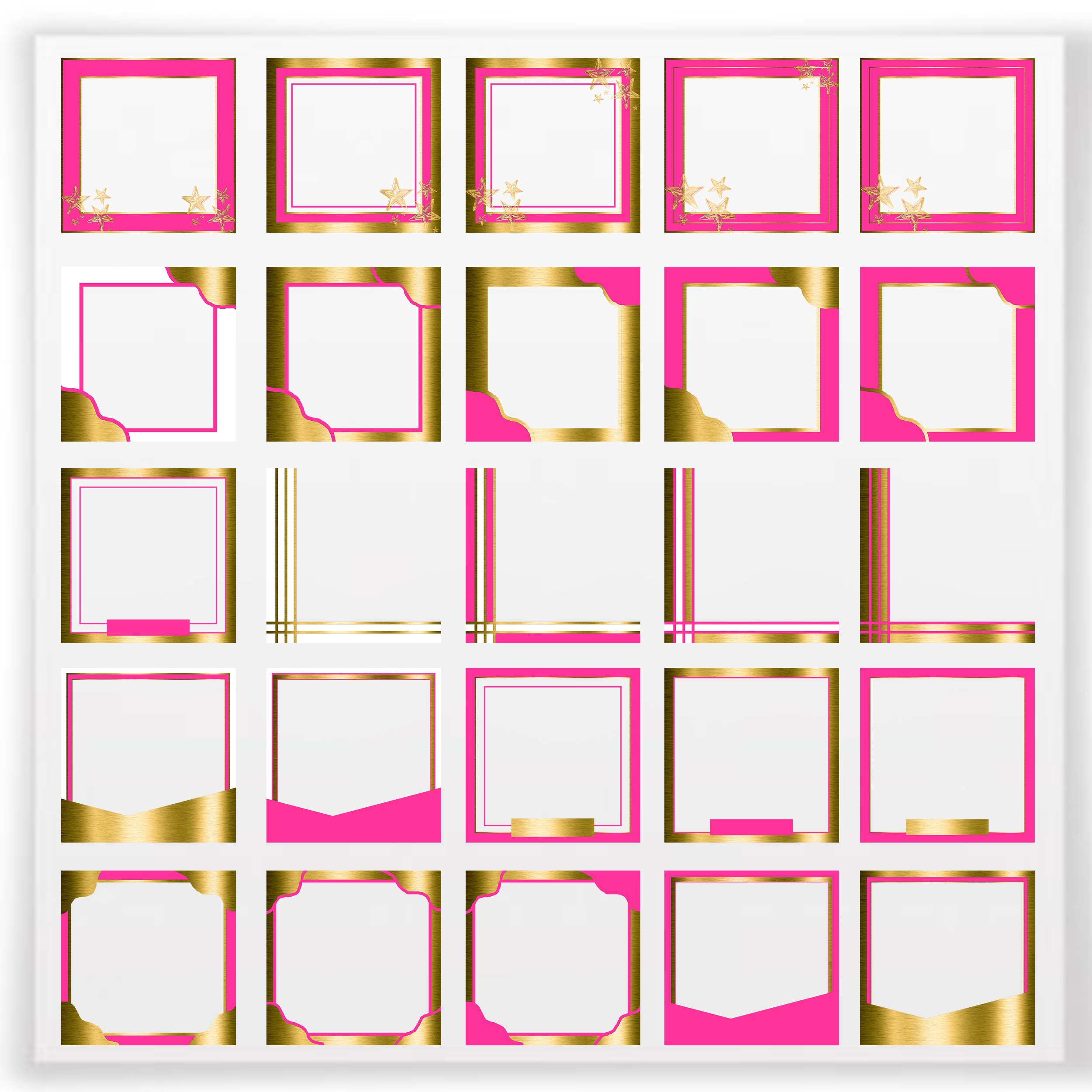 Instagram Post Templates Bright Pink Gold, Instagram frames (931004 ...