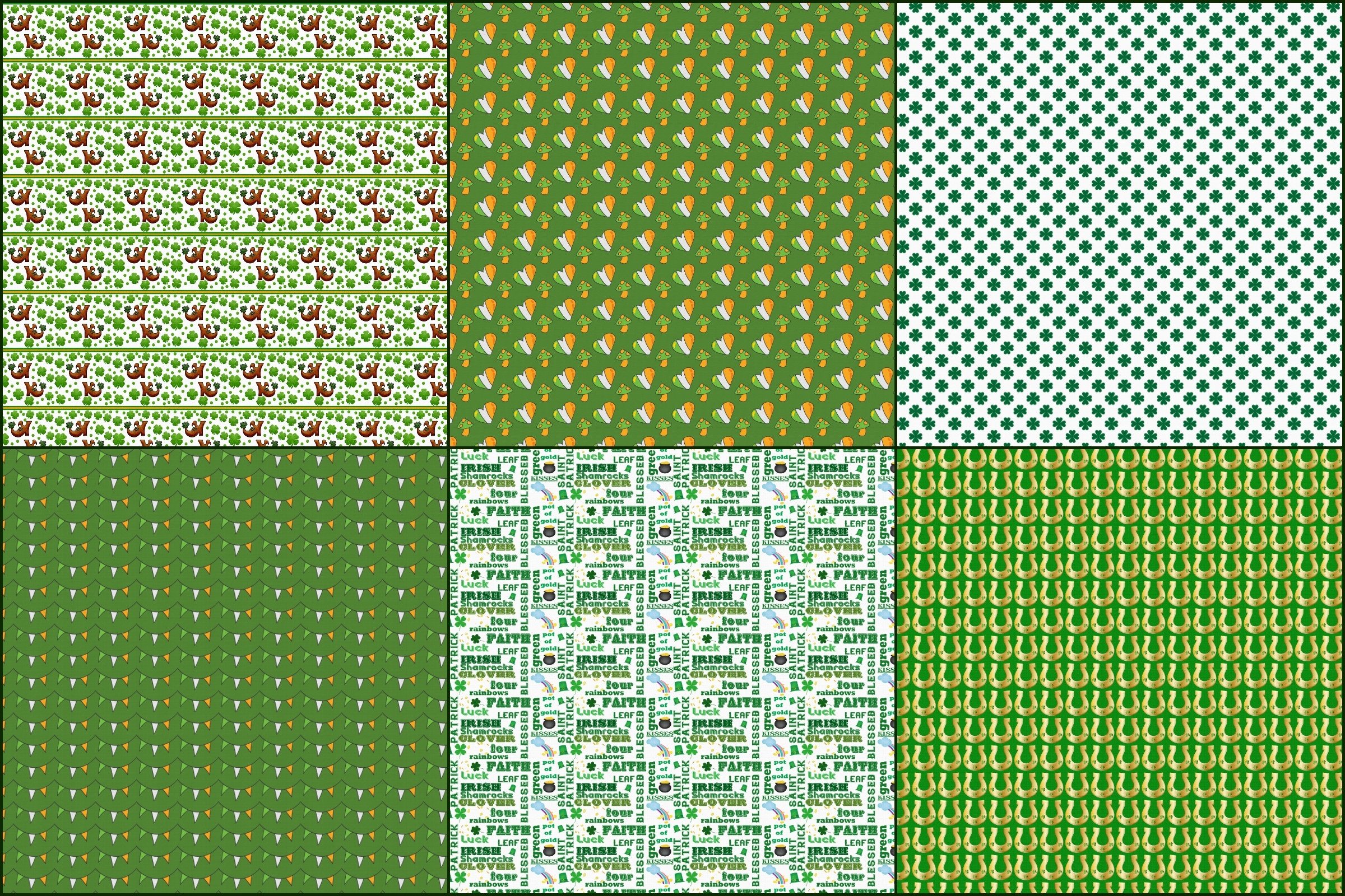 St Patrick's Day Variety Digital Paper Pack (461361) | Patterns ...