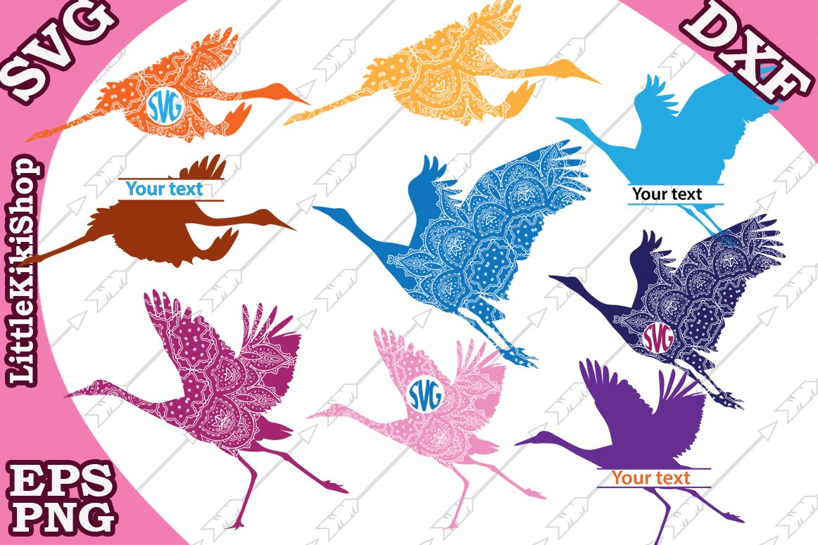 Stork Monogram Svg,Stork Clipart,Stork Svg,Stork Mandala Svg (227338 ...