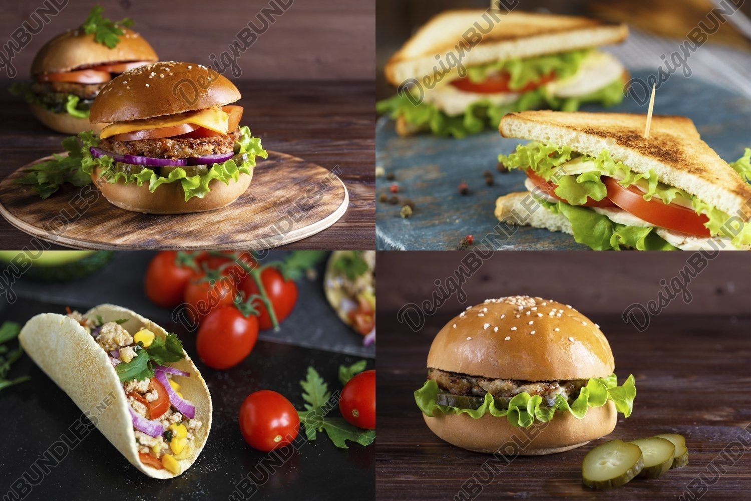 Big fast food set (834359) | Food and Drink | Design Bundles