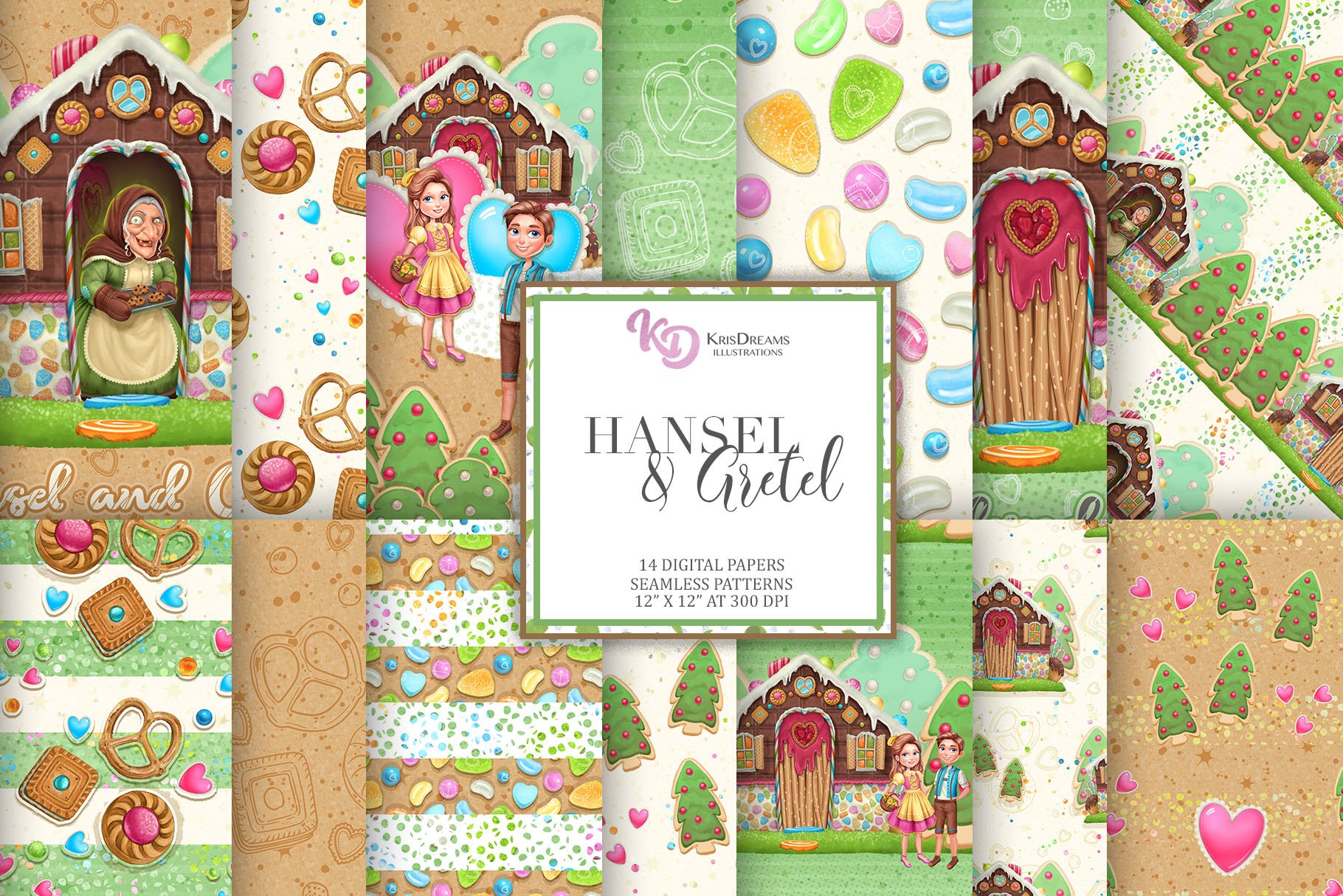 Hansel and Gretel Digital Paper (375445) | Patterns | Design Bundles