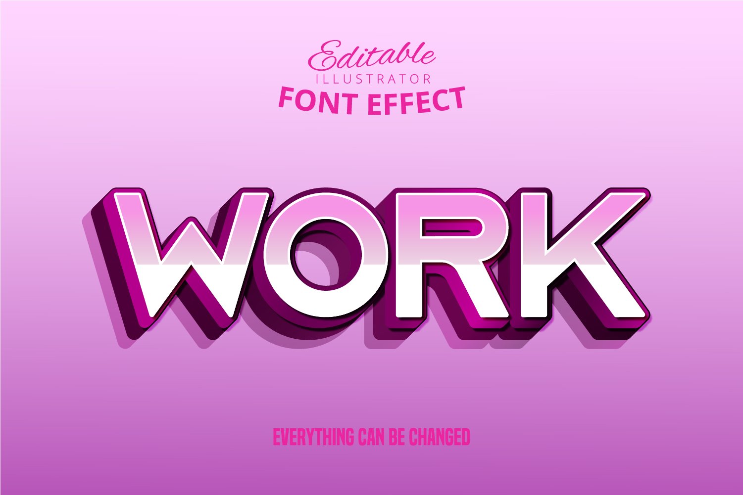 Work text, editable text effect (427109) | Illustrator Plugins | Design ...