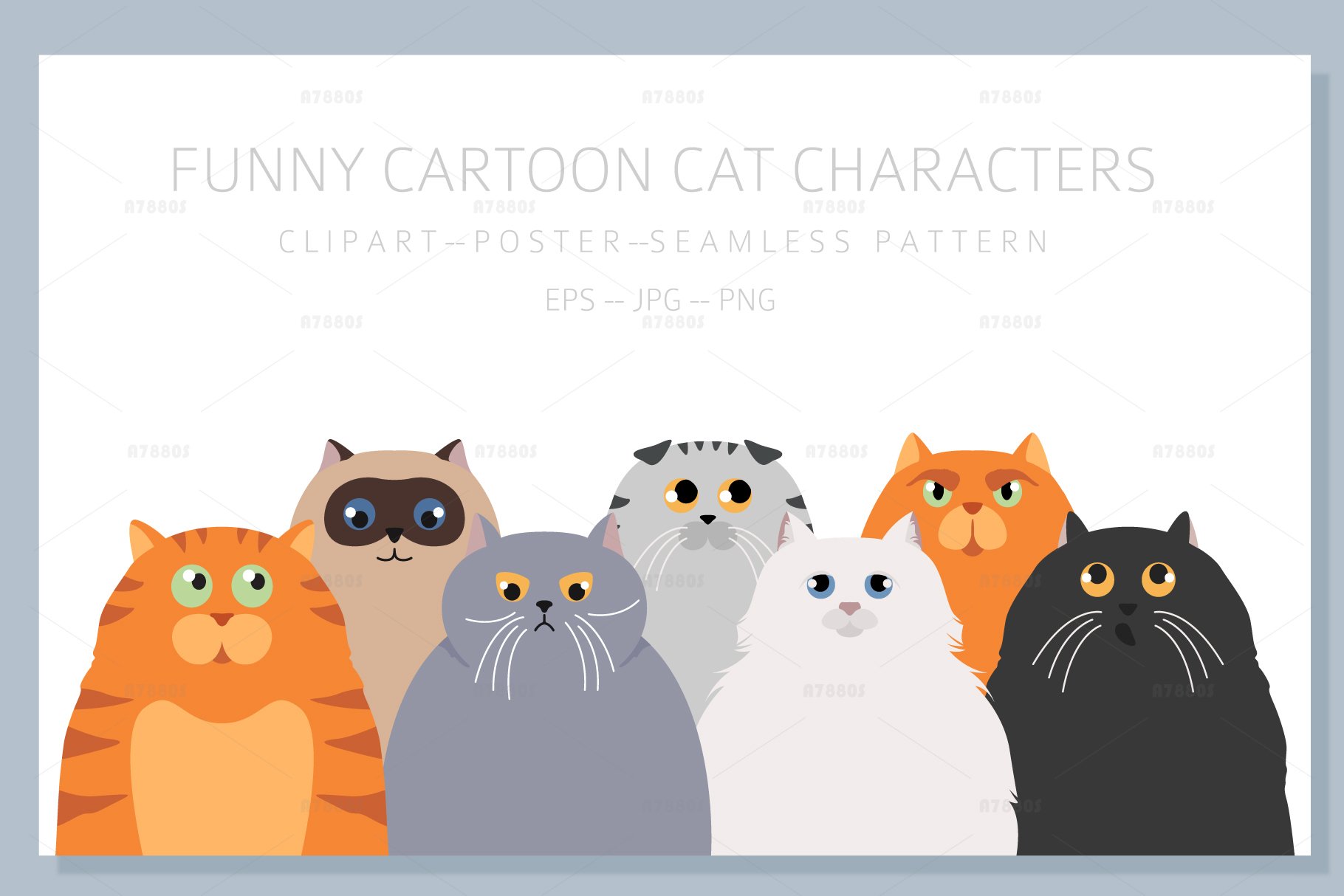 Funny cartoon cat characters (882244) | Illustrations | Design Bundles