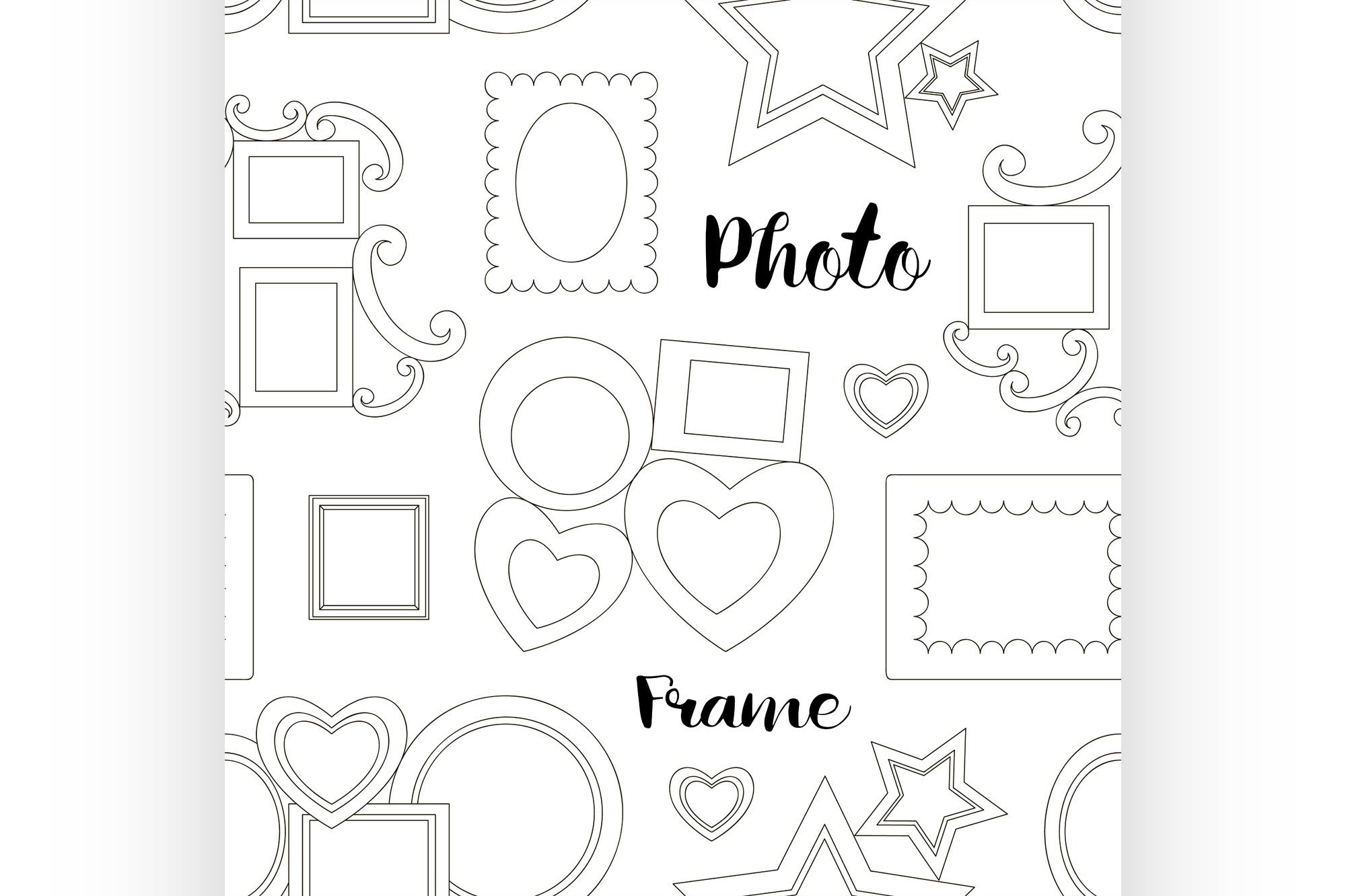 PhotoFrame set pattern (723412) | Illustrations | Design Bundles
