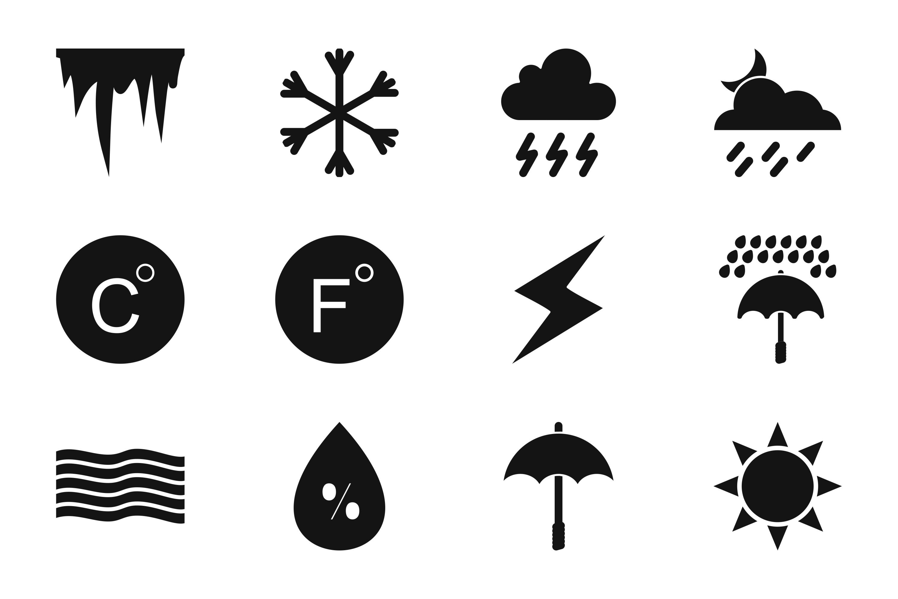 Set Of Weather And Season Icons (458989) | Icons | Design Bundles