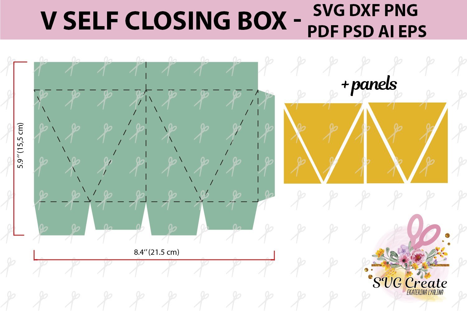 Self closing box, self-closing box, pdf gift box template (345747 ...