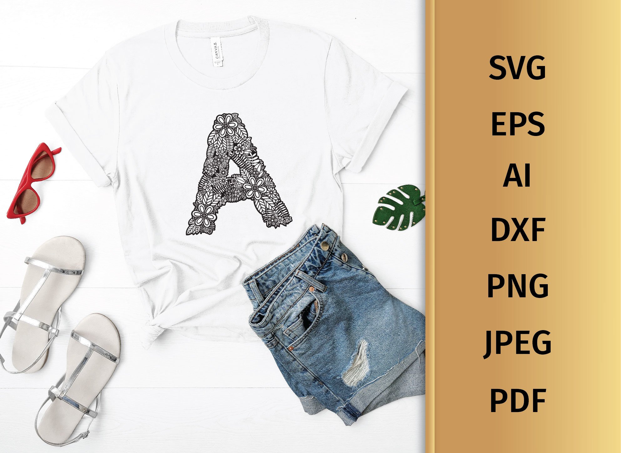 Letter A SVG | Floral Letter SVG (479389) | Illustrations | Design Bundles