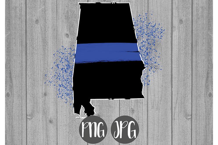 Thin Blue Line Alabama Clipart